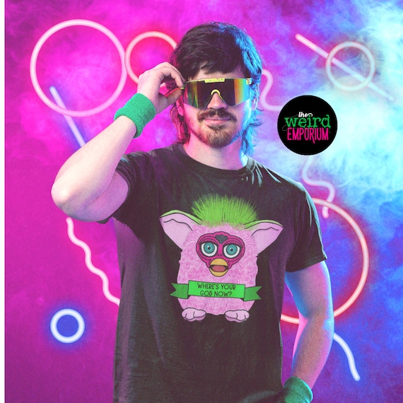 Furby Tee/ Where's Your God Now / Furby Shirt / Godless | Etsy