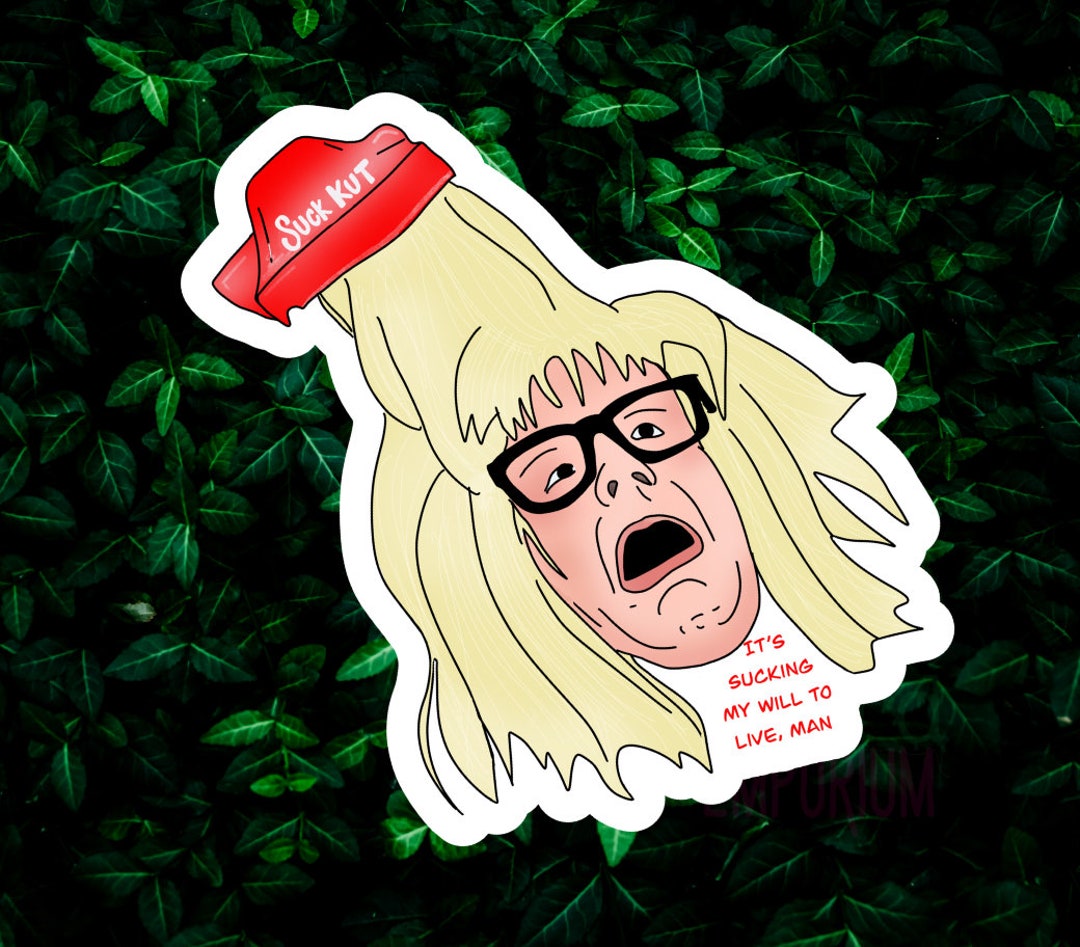 3" Wayne's World Sticker, 90's Sticker, Funny Sticker, Blond Sticker ...