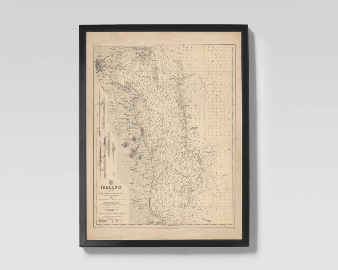 Wicklow to Dublin | Nautical Chart Number 1467 - Etsy