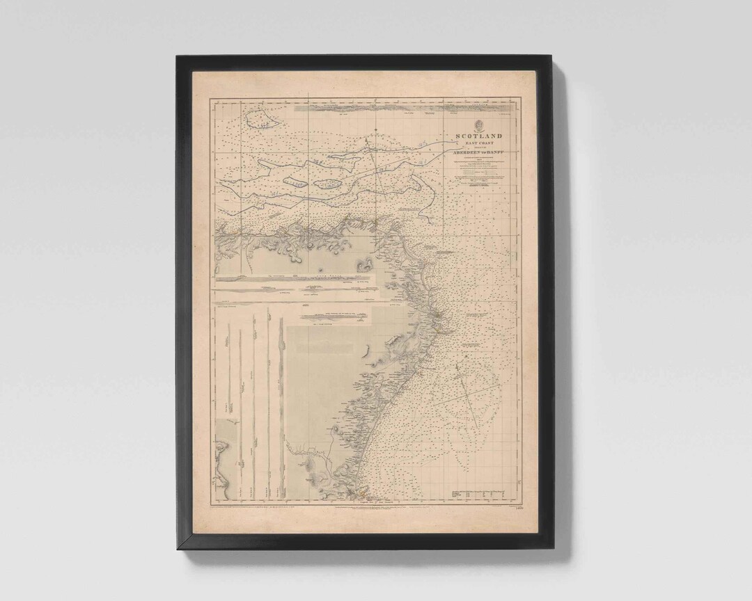 Aberdeen to Banff | Nautical Chart Number 1409 - Etsy
