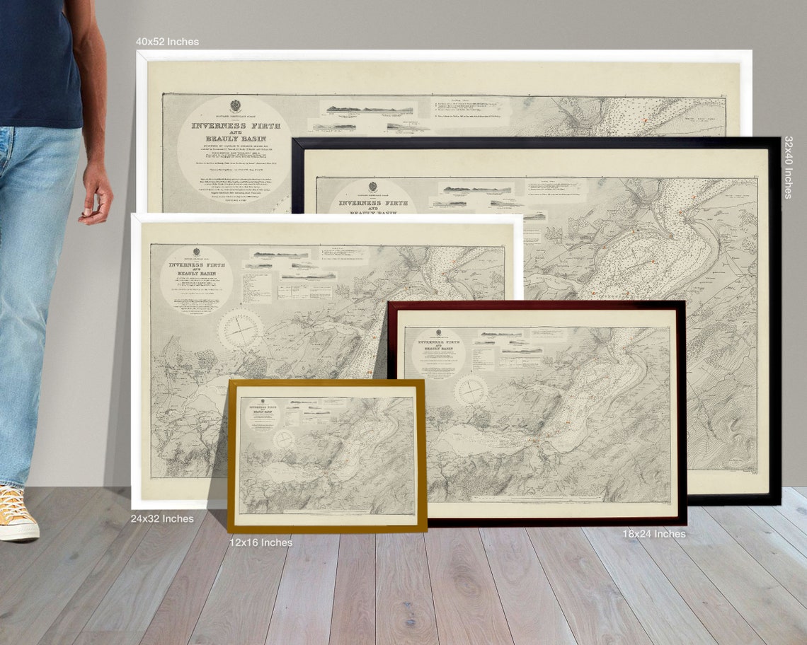 Inverness | Historic Sea Chart Print - Beauly Basin, Beauly Firth – old ...