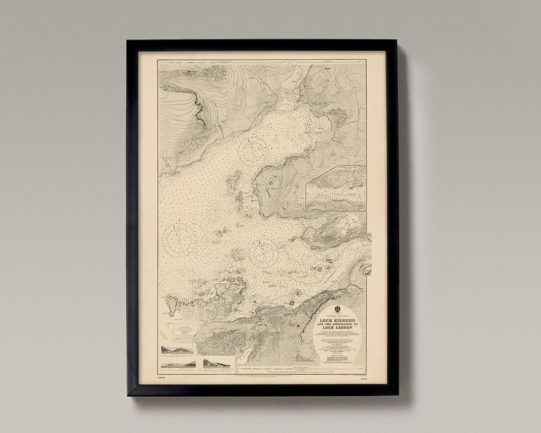 Loch Kishorn, Loch Chart Plockton | Old Map of Plockton – Print – Loch ...