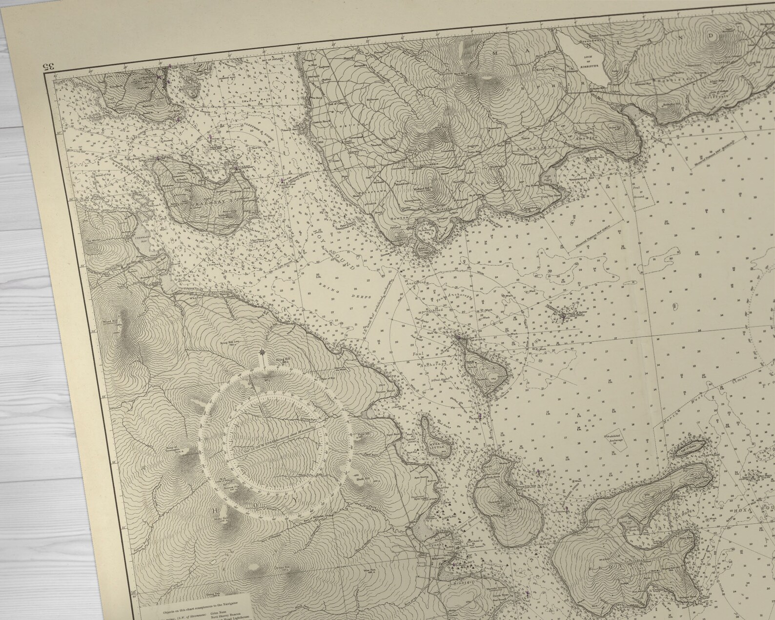Scapa Flow Historical Maritime Sea Chart Print old Map of - Etsy