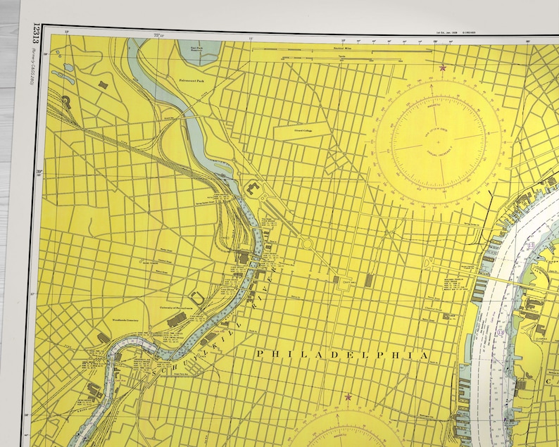 Philadelphia Harbor Old Map of Philadelphia antique - Etsy