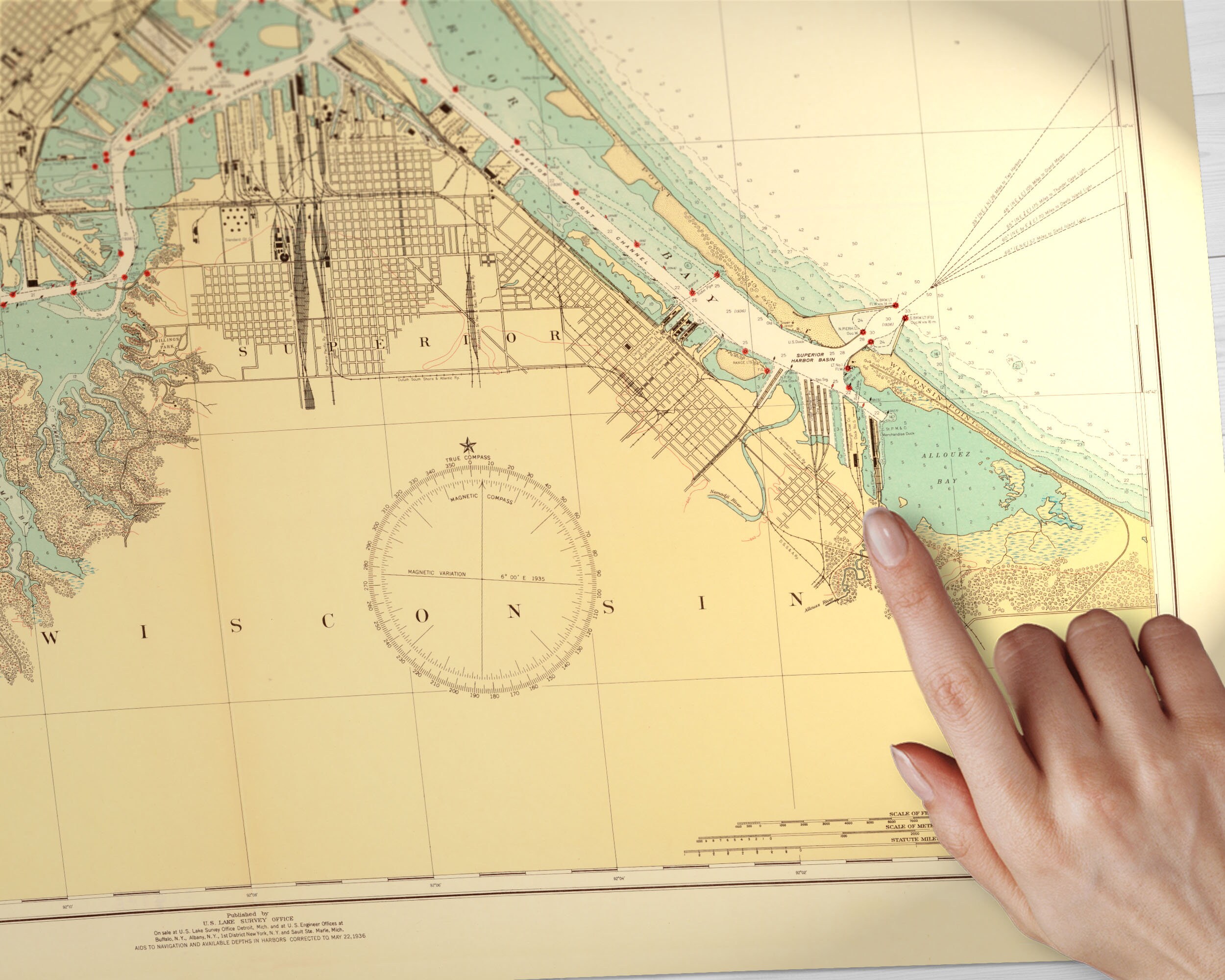 Duluth Harbor | Old Map of Duluth – Print – Minnesota Harbour, Canal ...