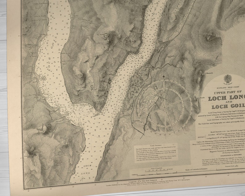 Loch Long & Loch Goil | Old Map of Loch Long – Print – Faslane, Finart ...