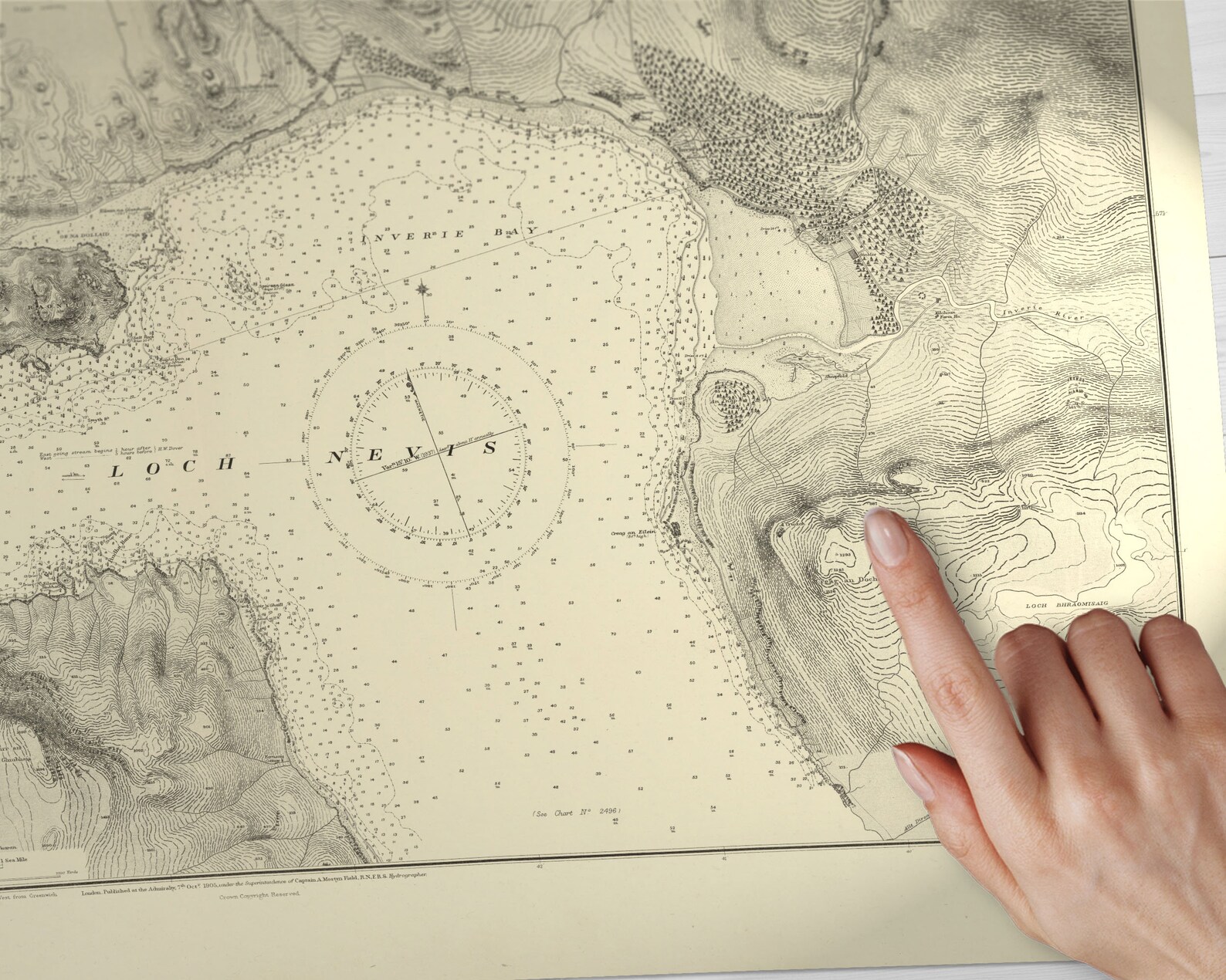 Loch Nevis | Old Nautical Loch Chart Print - Inverie Bay, Lochaber ...