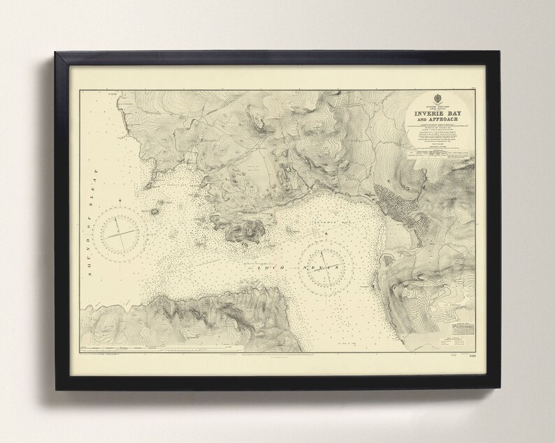 Loch Nevis | Old Nautical Loch Chart Print - Inverie Bay, Lochaber ...