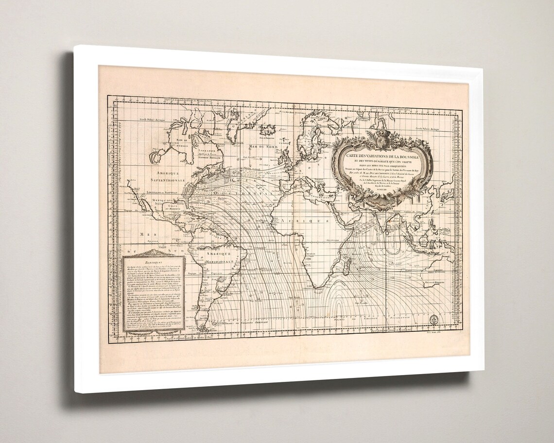 Old Sea Chart of the World Historical Nautical Sea Atlas, Map Print ...