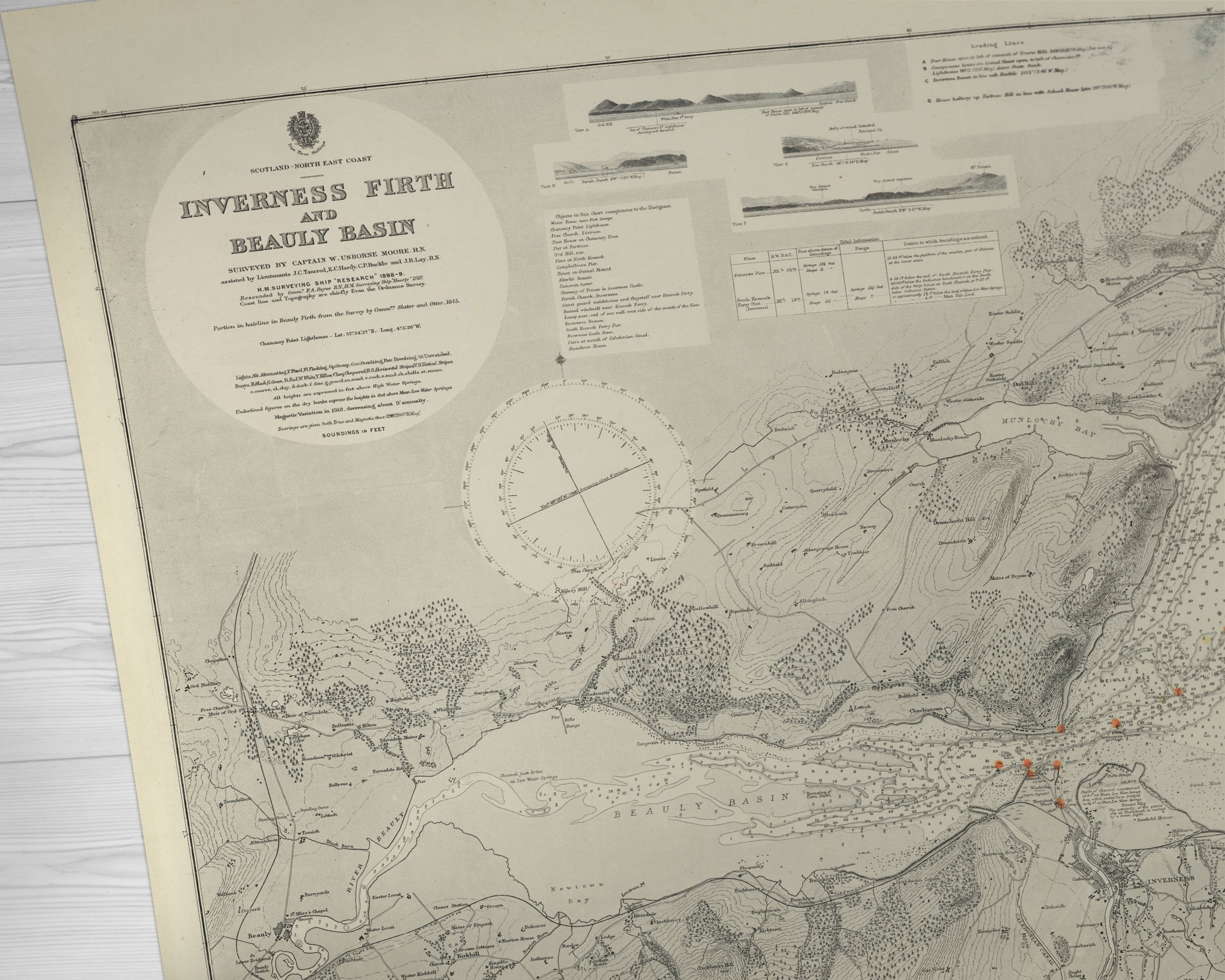 Inverness | Historic Sea Chart Print - Beauly Basin, Beauly Firth – old ...