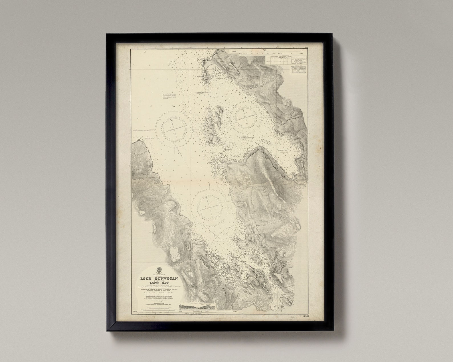 Loch Dunvegan, Isle of Skye Includes Loch Bay | Antique Map of Scottish ...