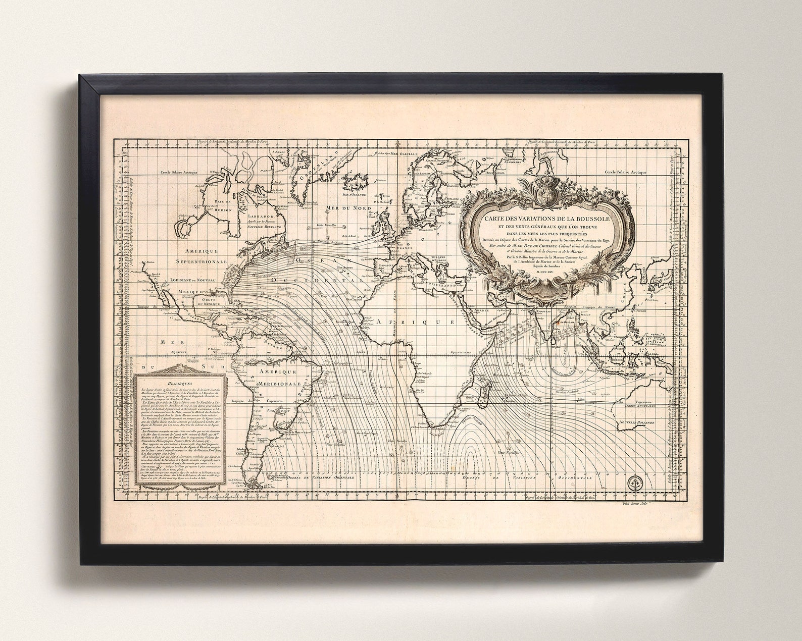 Old Sea Chart of the World | Historical Nautical Sea Atlas, Map Print ...