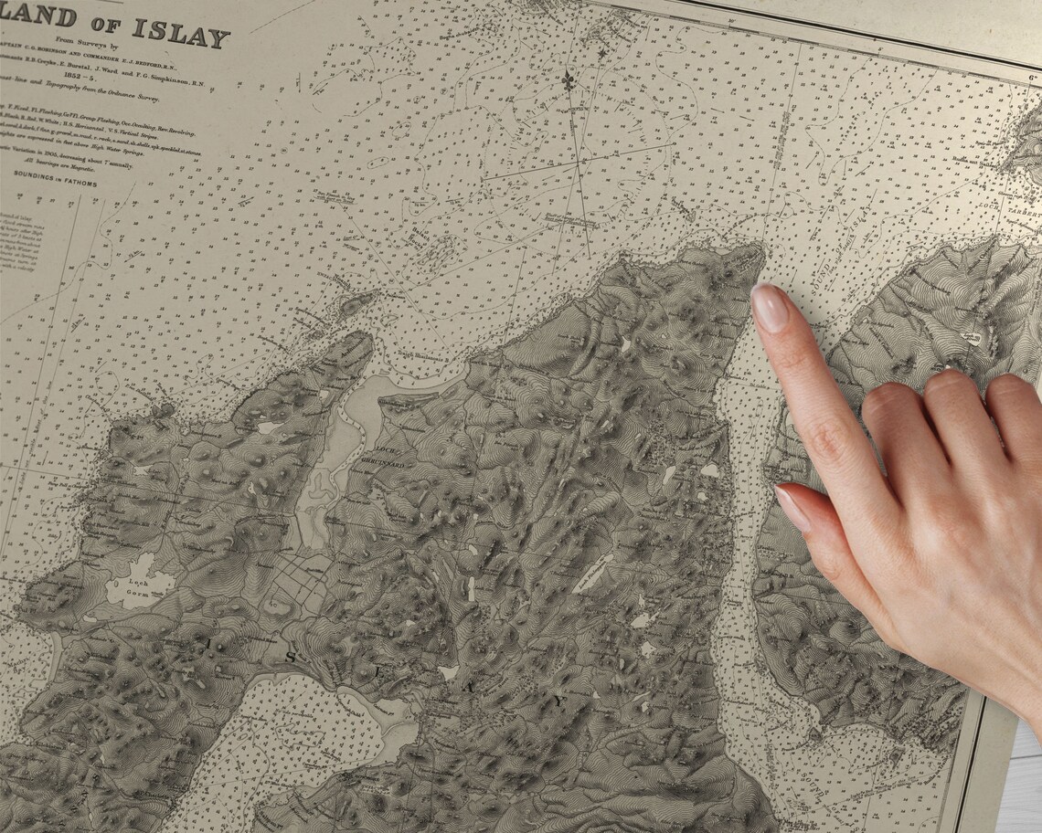 Isle of Islay | Old Map of Islay – Print – west Coast of Scotland ...