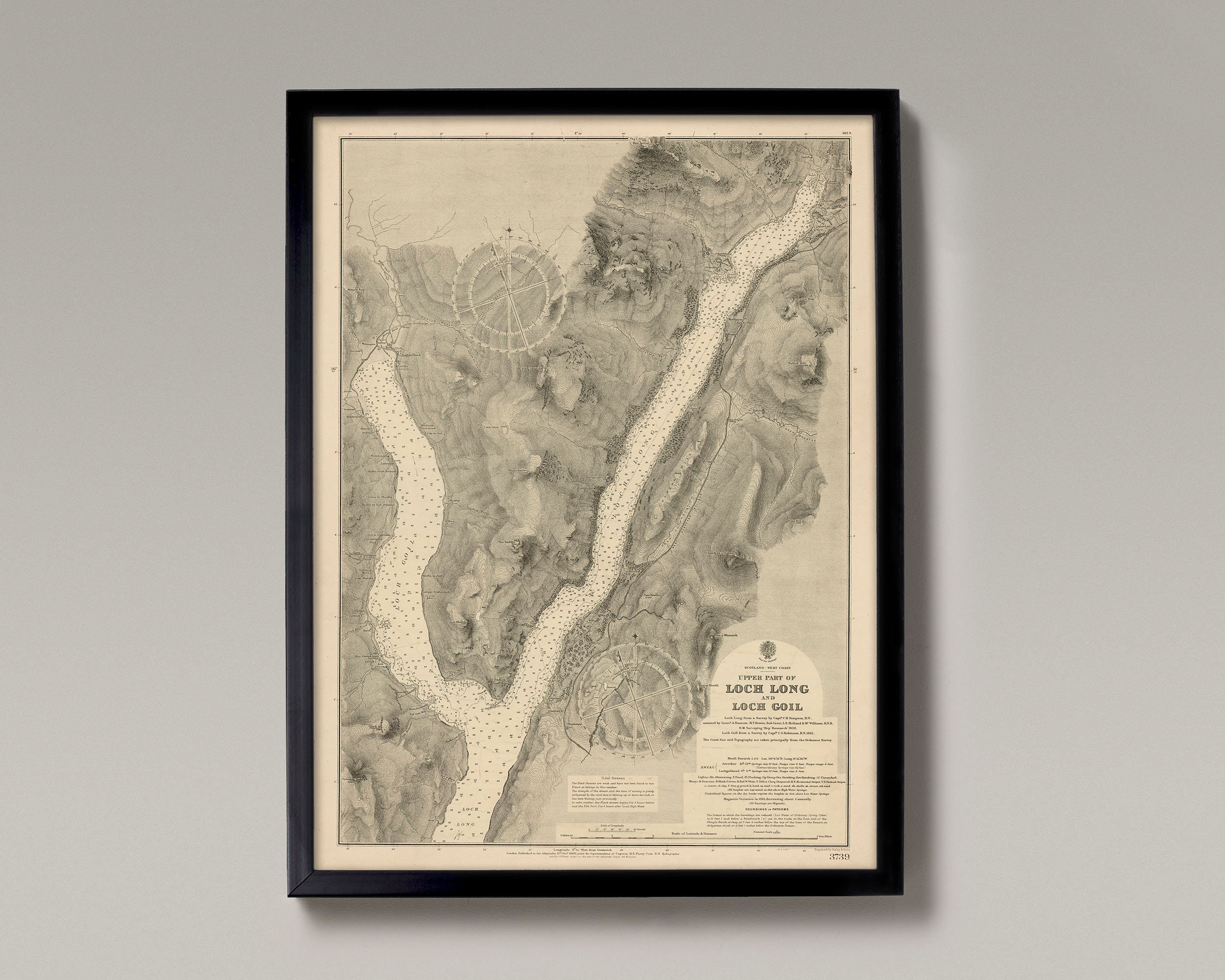 Loch Long & Loch Goil | Old Map of Loch Long – Print – Faslane, Finart ...