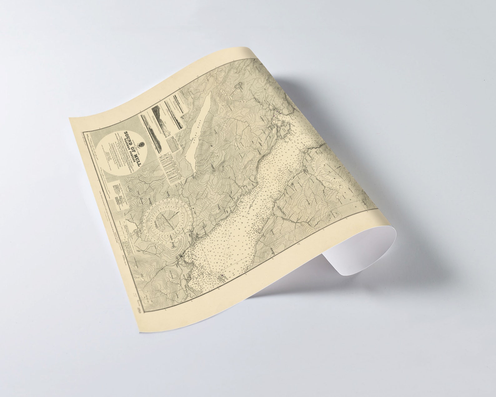 Sound of Mull Old Map of Mull Print Fishnish Bay Loch - Etsy