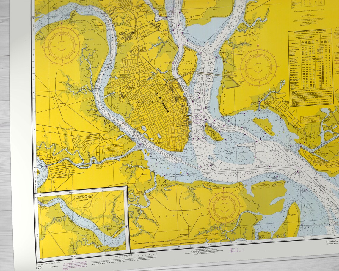 Charleston, South Carolina | Old Map of Charleston – Print – Charleston ...