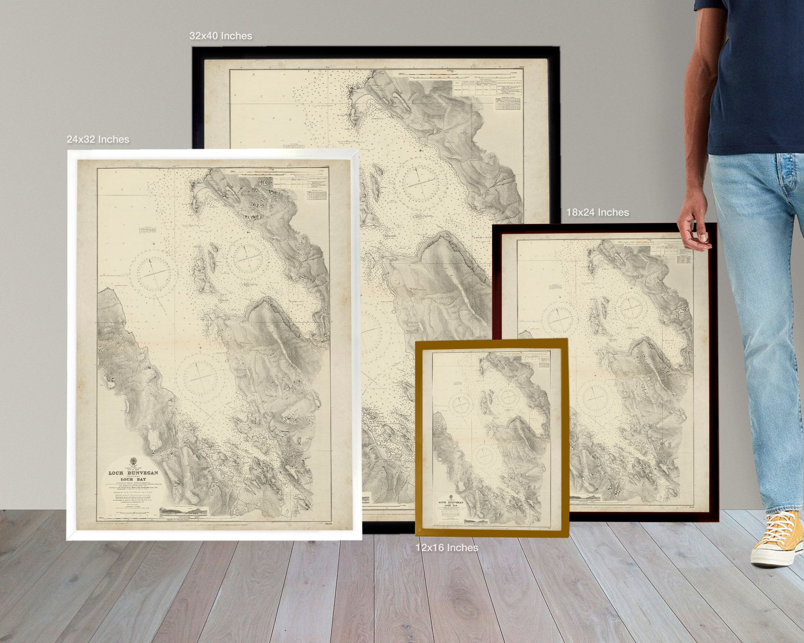 Loch Dunvegan, Isle of Skye Includes Loch Bay | Antique Map of Scottish ...