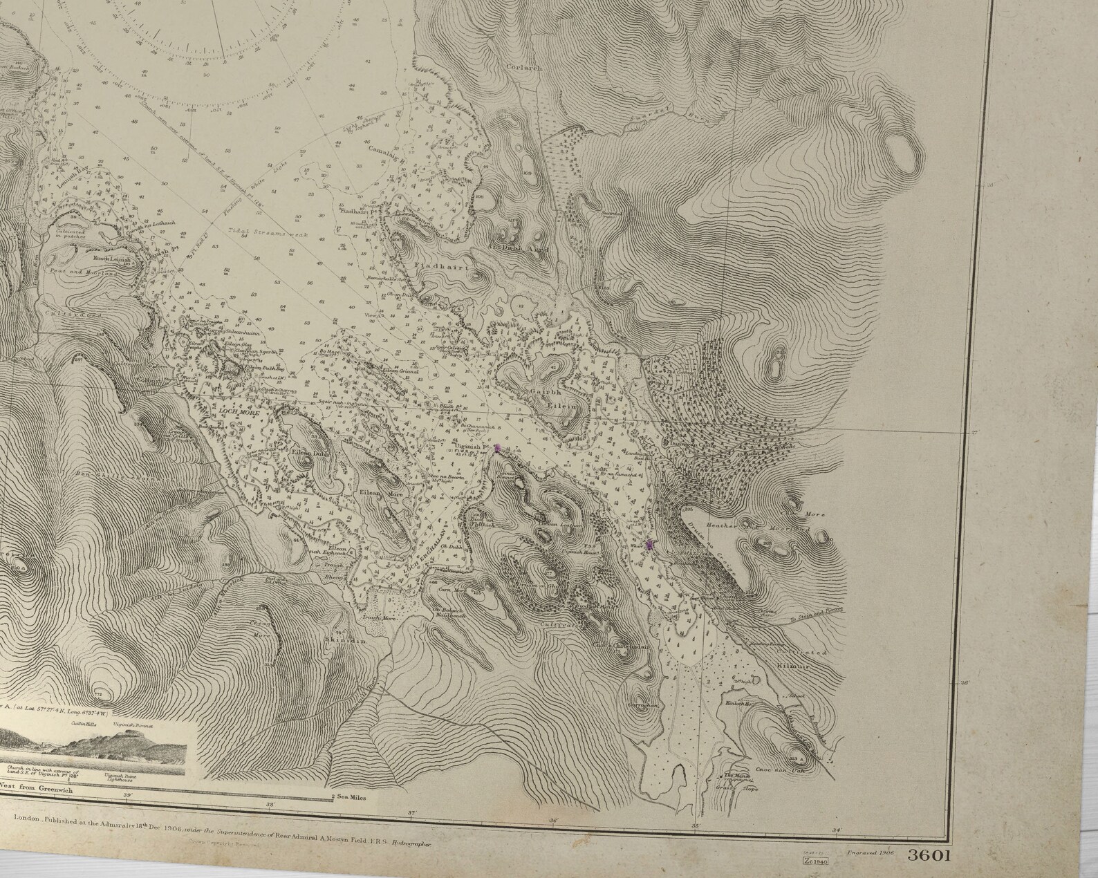 Loch Dunvegan, Isle of Skye Includes Loch Bay | Antique Map of Scottish ...
