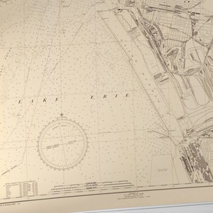 Buffalo Harbor | Vintage Nautical Sea Chart Print - Buffalo, NY, New ...