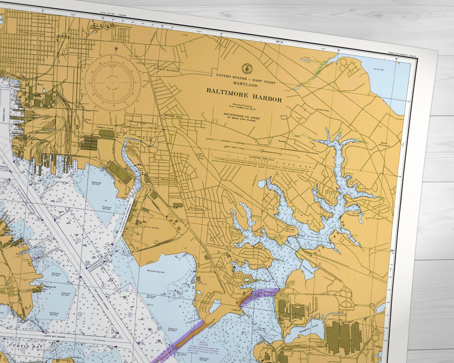 Baltimore Harbor | Old Map of Baltimore – Print – Inner Harbour ...