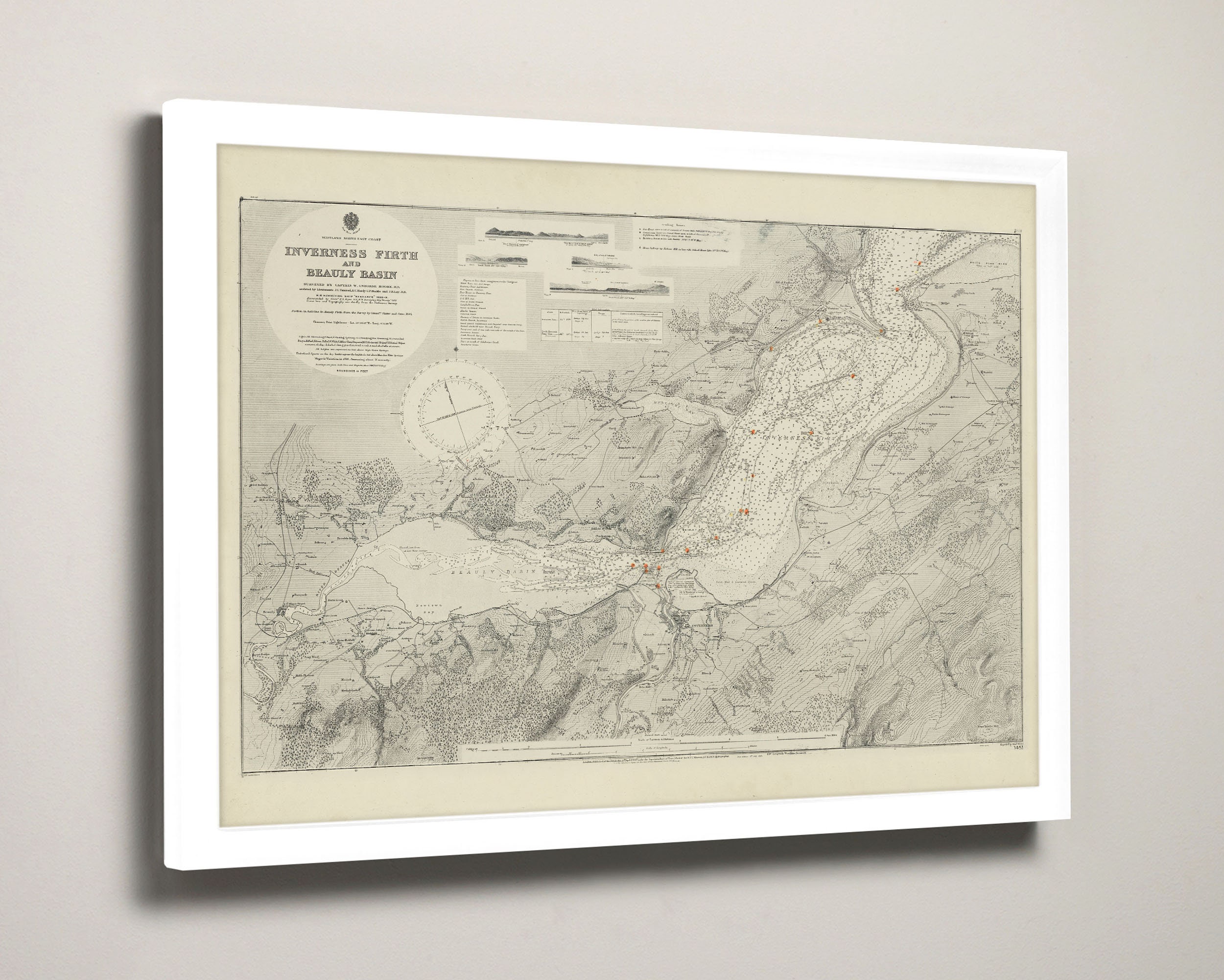 Inverness | Historic Sea Chart Print - Beauly Basin, Beauly Firth – old ...