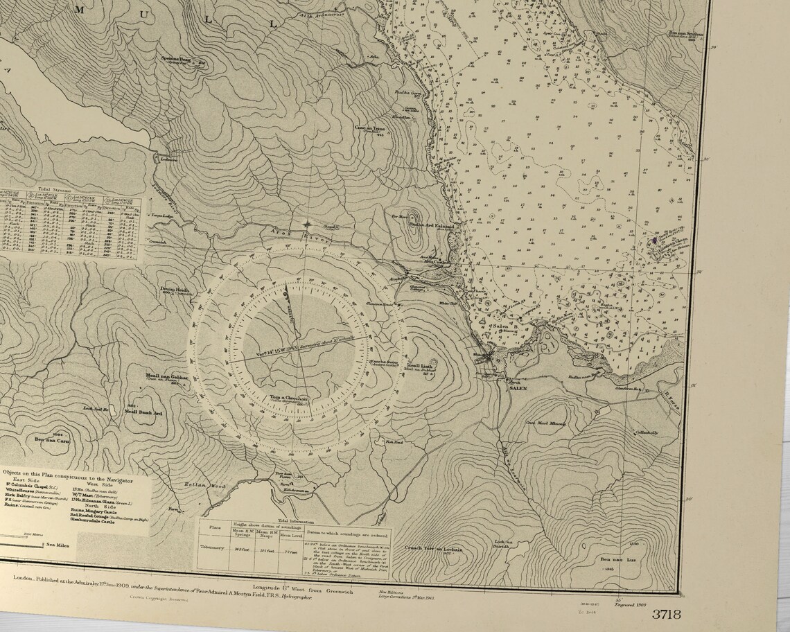 Sound of Mull | Old Map of Mull – Print – Fishnish Bay, Loch Aline ...