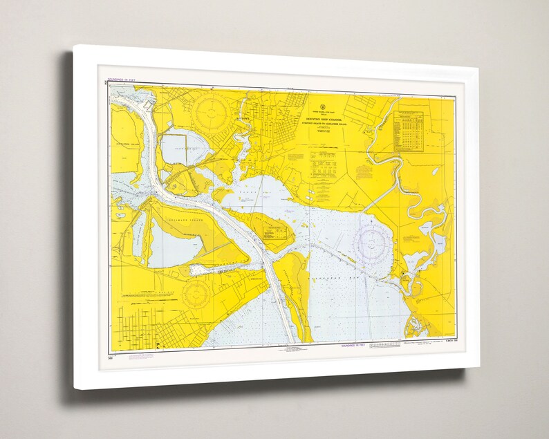Houston Harbor | Old Map of Houston – print – Houston Port, Texas ...