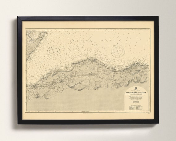 Logie Bay Old Map of Aberdeenshire Sea Chart Print | Etsy