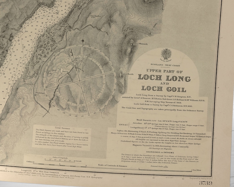 Loch Long & Loch Goil Old Map of Loch Long Print - Etsy