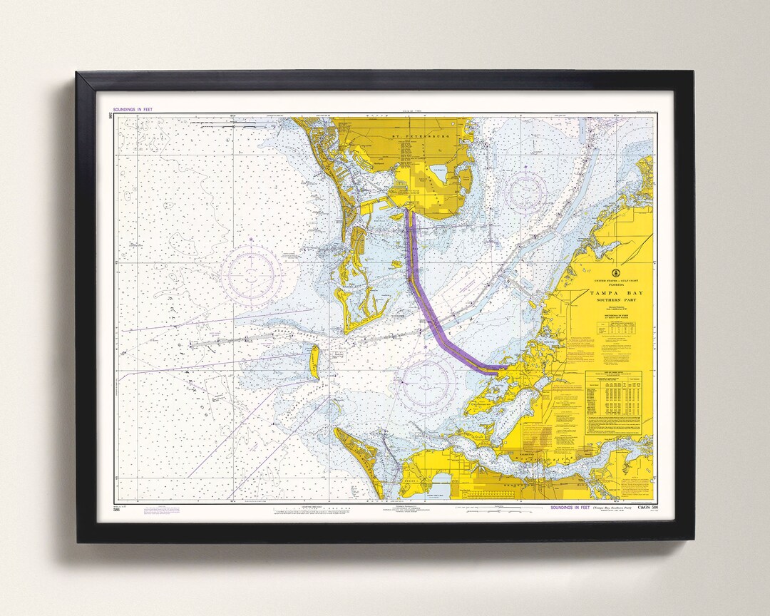 Tampa Bay [south] | Old Map of Florida | Historical Nautical Sea Chart ...