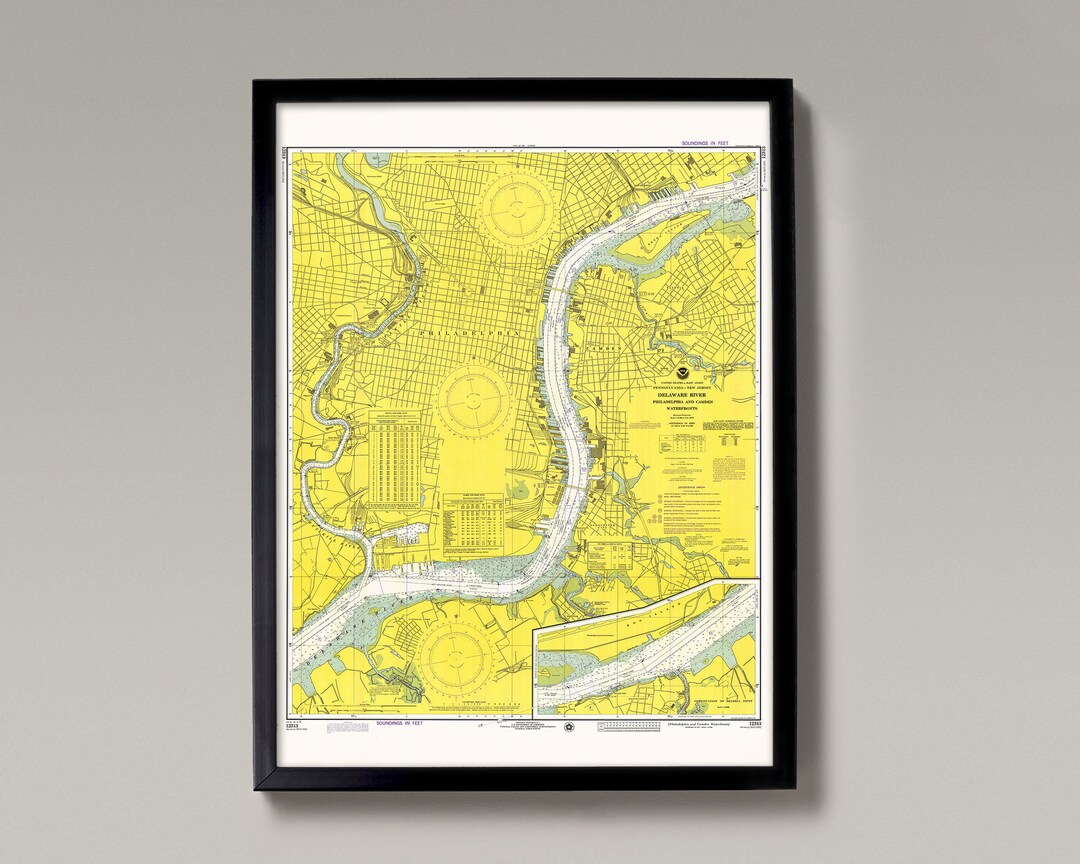Philadelphia Harbor | Old Map of Philadelphia – antique Nautical Map ...