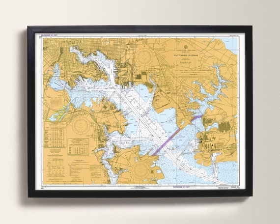 Baltimore Harbor Old Map of Baltimore Print Inner | Etsy