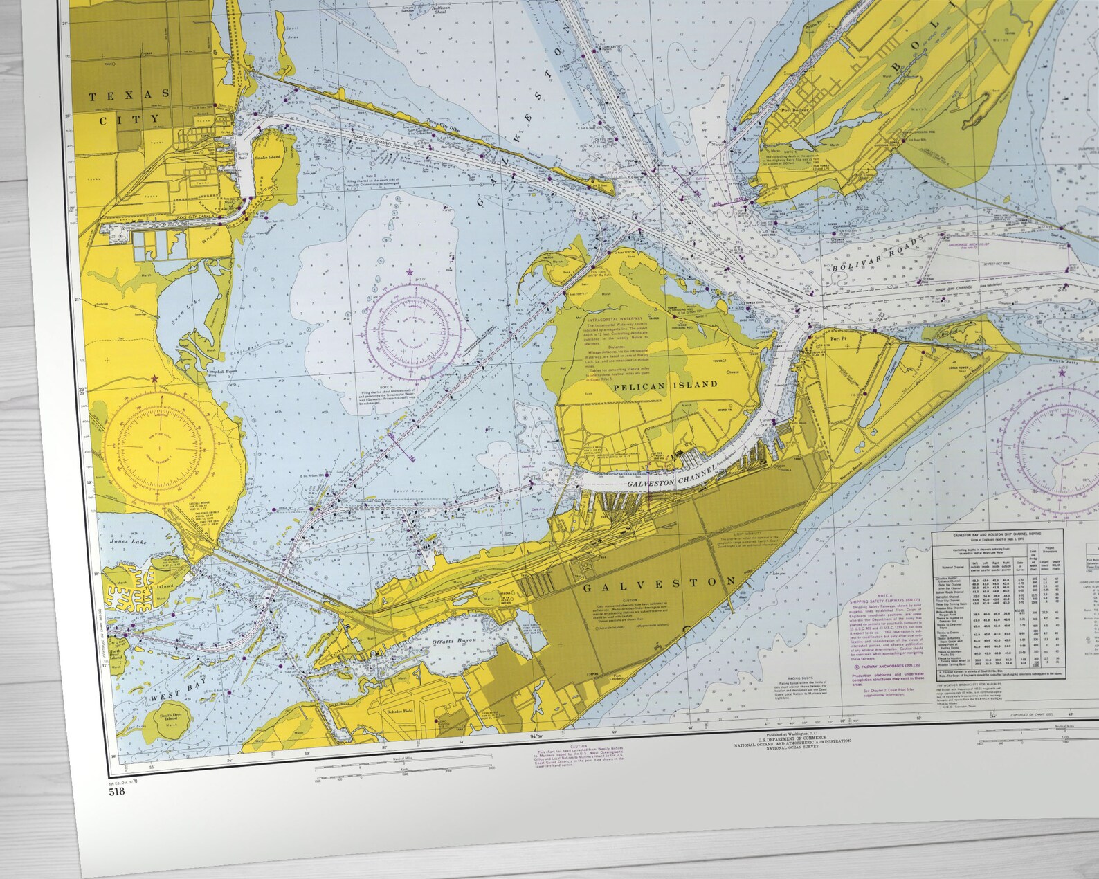 Texas City Port, USA | Old Map of Texas City | Vintage Nautical Sea ...