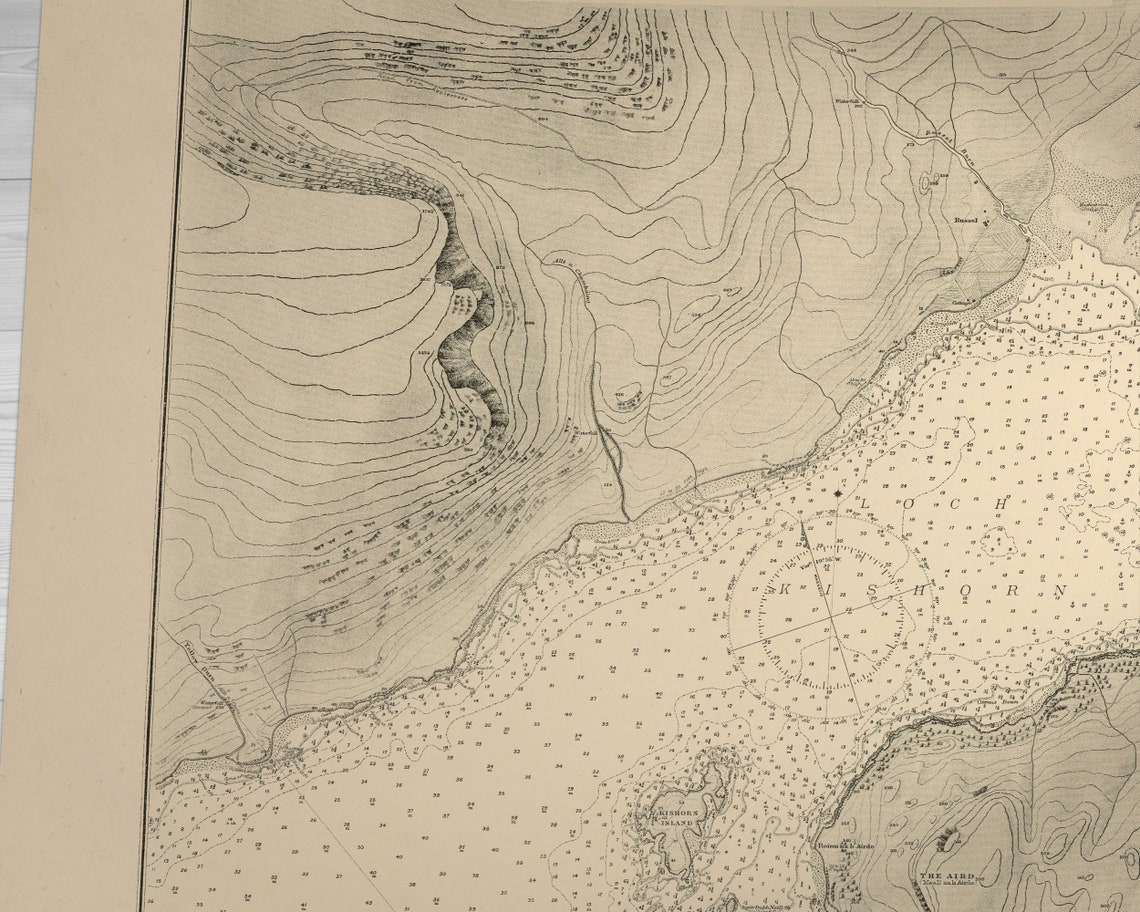 Loch Kishorn, Loch Chart Plockton | Old Map of Plockton – Print – Loch ...