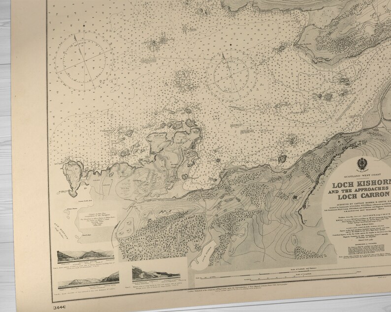 Loch Kishorn, Loch Chart Plockton | Old Map of Plockton – Print – Loch ...