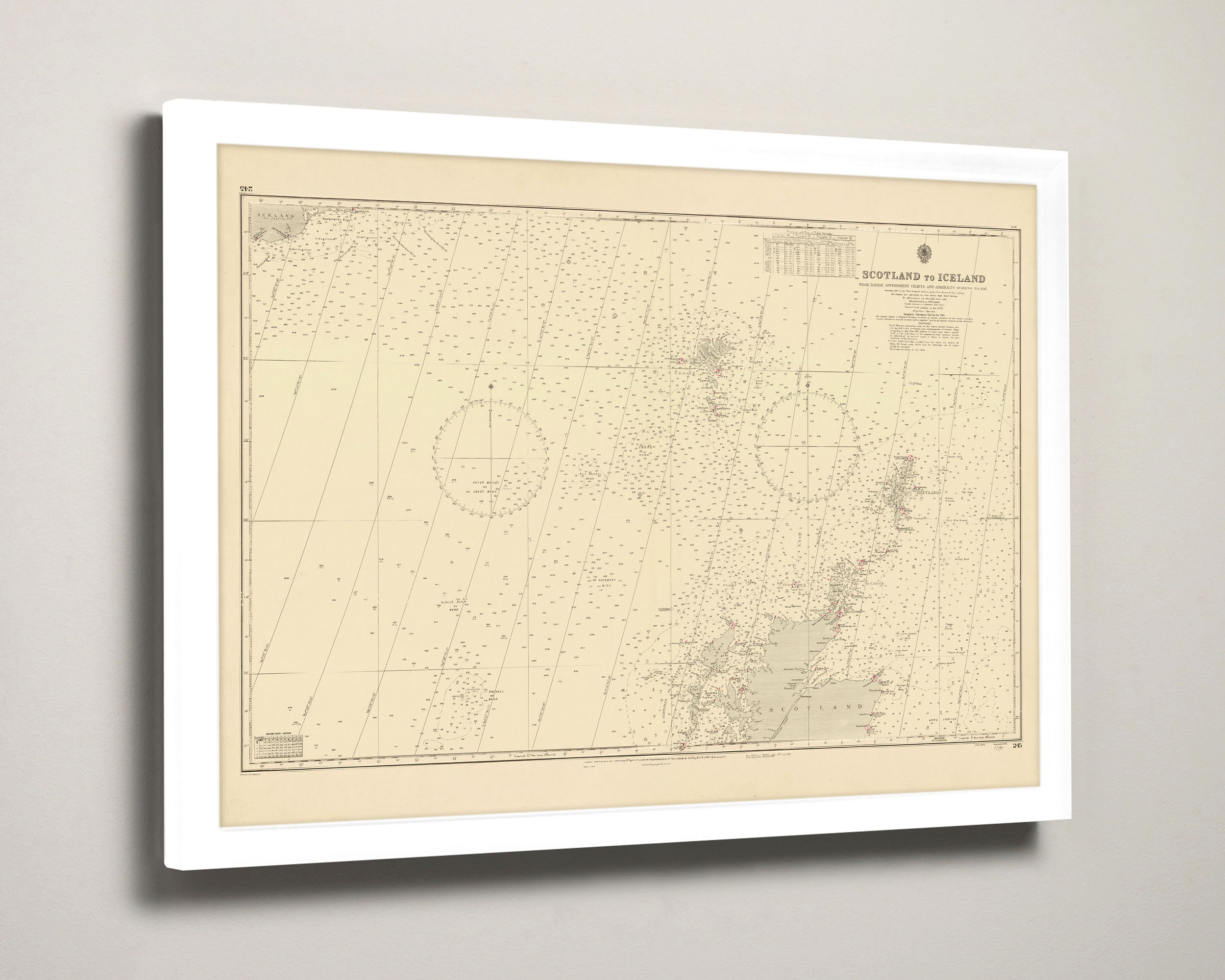 Vintage Scotland to Iceland Nautical Chart: Giclée Art Print - Etsy