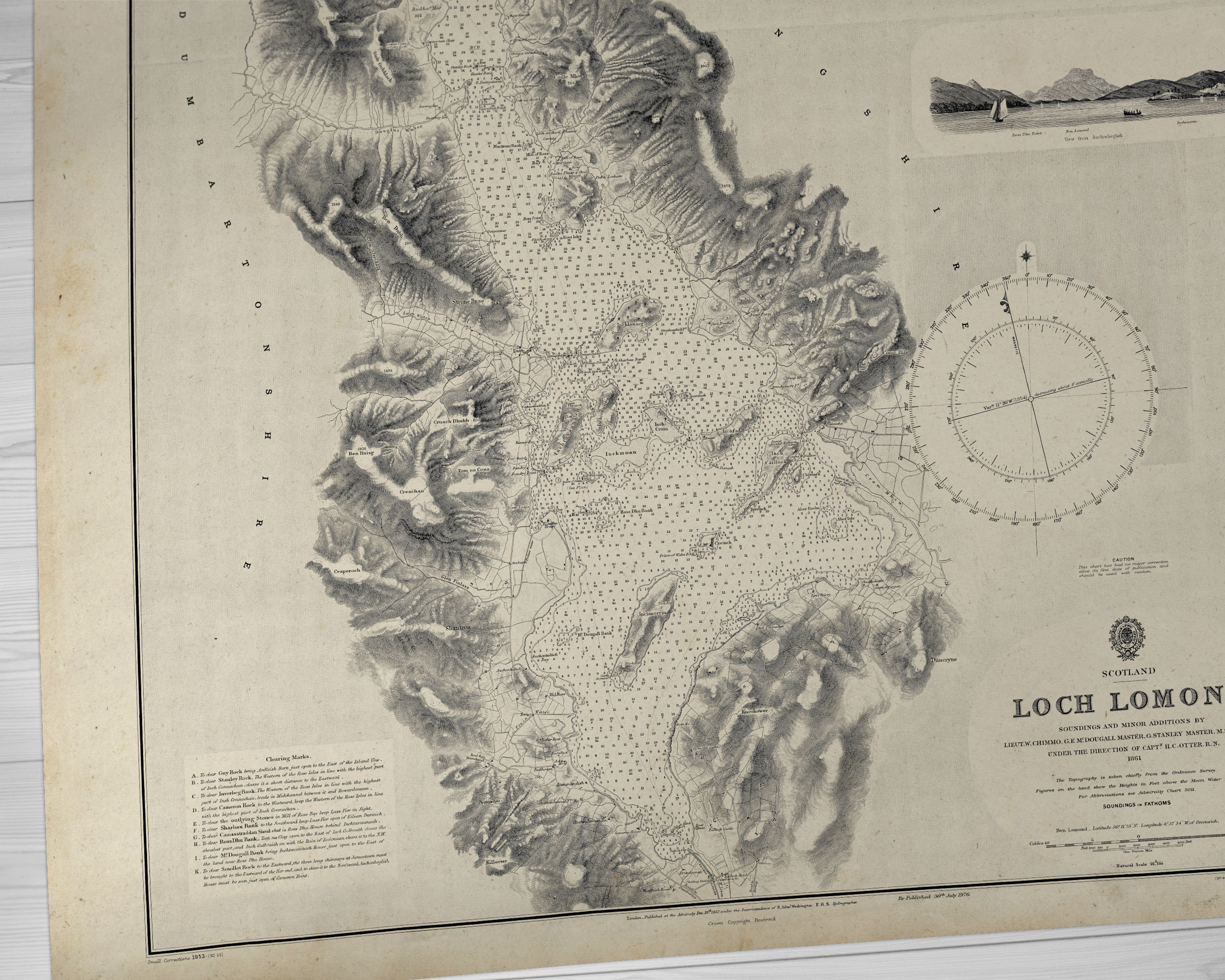 Loch Lomond Scotland Map Print: Antique Nautical Chart Wall Art - Etsy UK