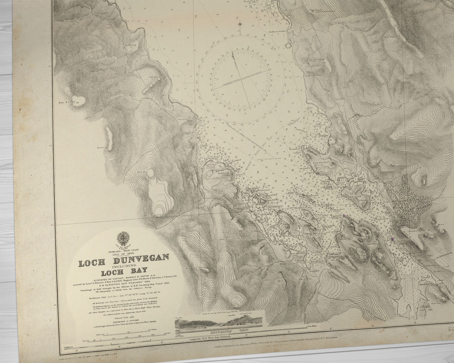 Loch Dunvegan, Isle of Skye Includes Loch Bay | Antique Map of Scottish ...