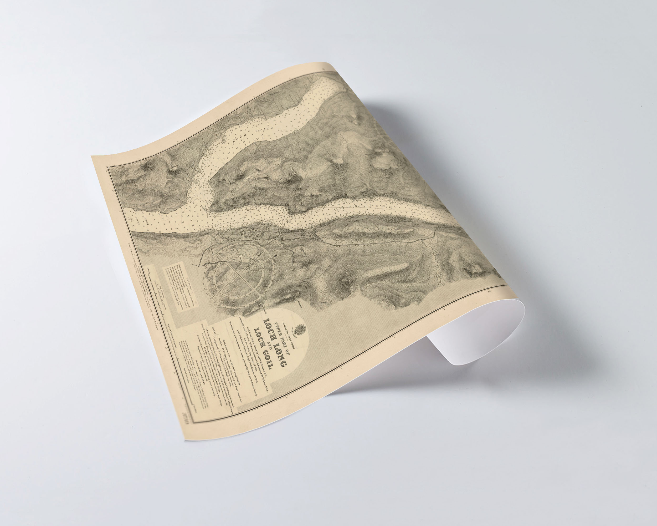 Loch Long & Loch Goil | Old Map of Loch Long – Print – Faslane, Finart ...