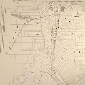 Buffalo Harbor | Vintage Nautical Sea Chart Print - Buffalo, NY, New ...