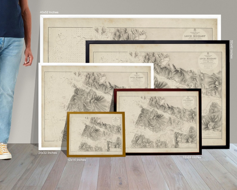 Loch Moidart | Vintage Loch Chart Print | Old Map of Knoydart ...