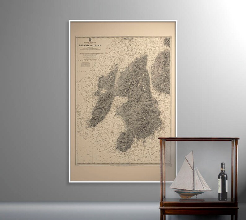 Isle of Islay Old Map of Islay Print West Coast of | Etsy