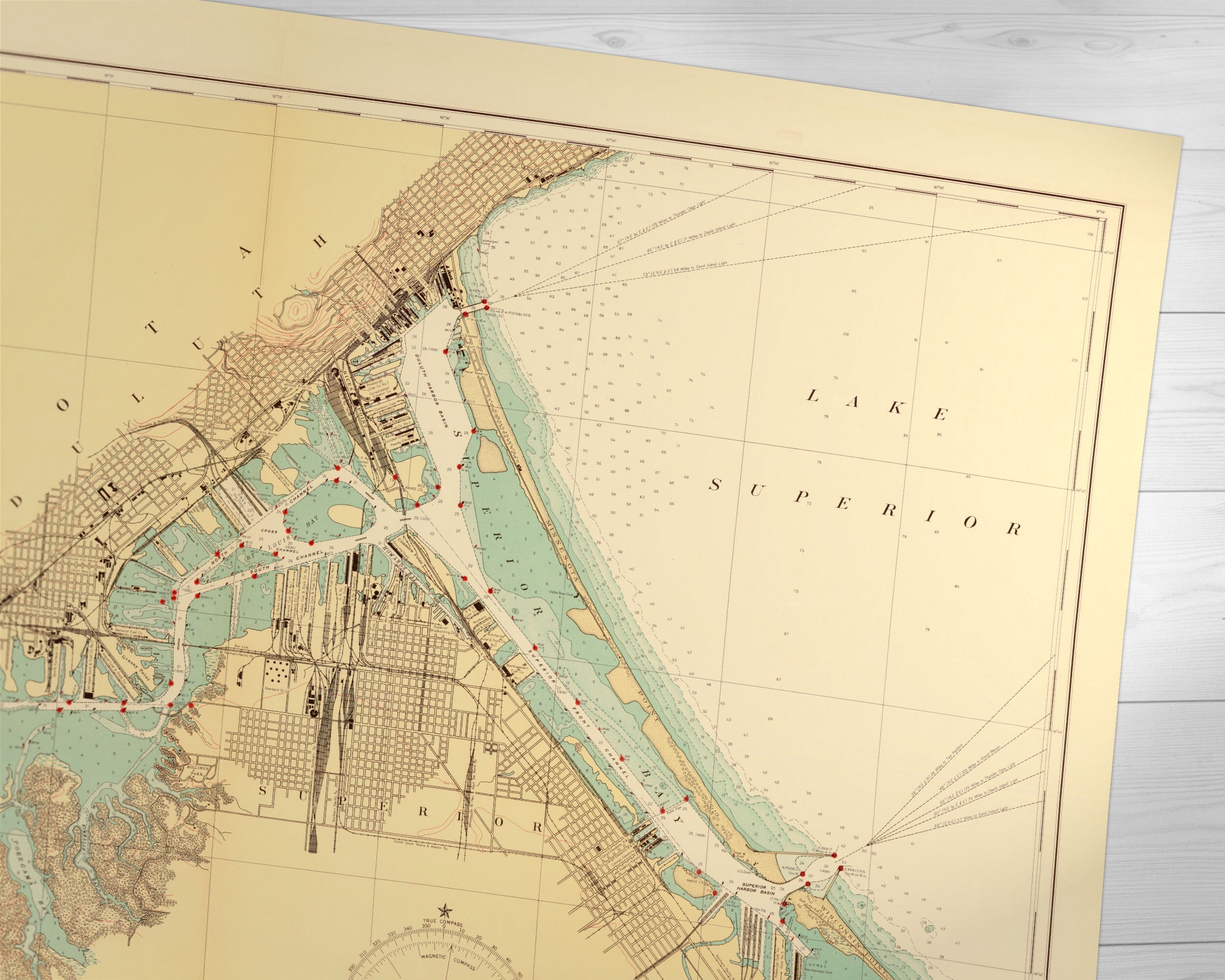 Duluth Harbor | Old Map of Duluth – Print – Minnesota Harbour, Canal ...