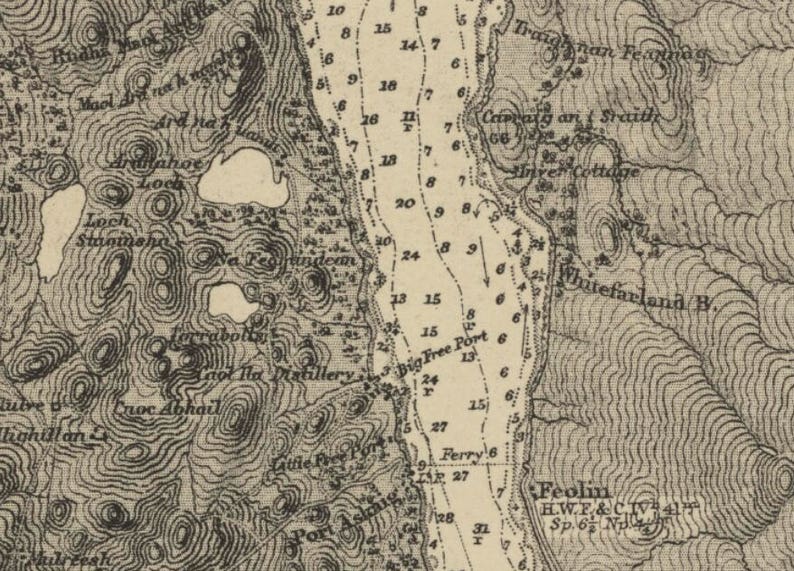 Isle of Islay Old Map of Islay Print West Coast of | Etsy