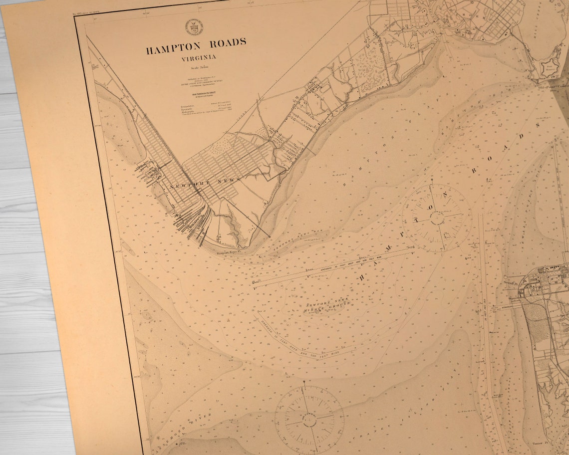 Hampton Roads Historical Map Print of Hampton Roads - Etsy