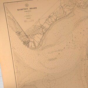 Hampton Roads | Historical Map Print of Hampton Roads – Virginia USA ...