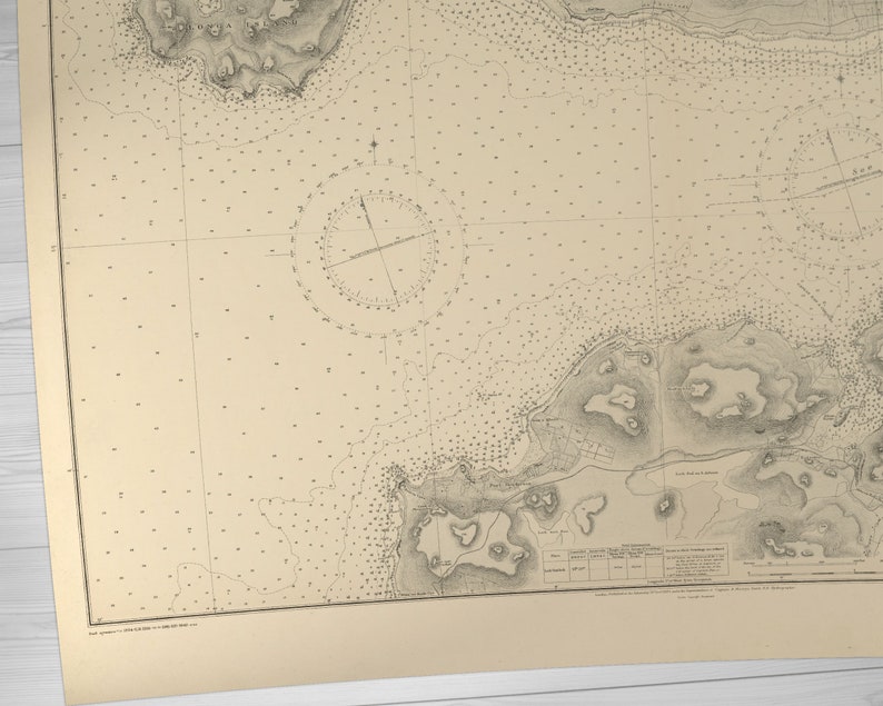 Loch Gairloch | Old Nautical Sea Chart Print – old Map of Gairloch ...