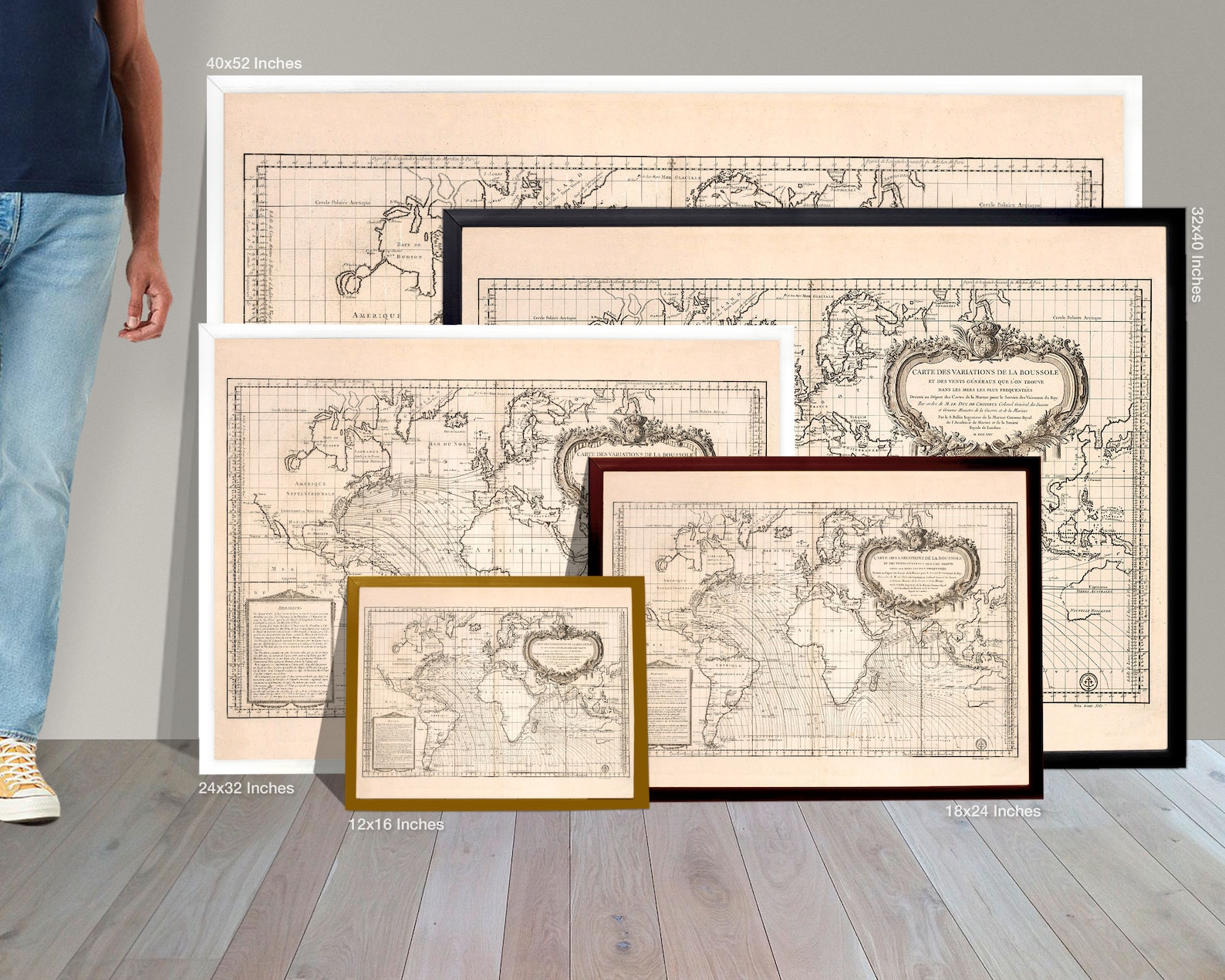Old Sea Chart of the World | Historical Nautical Sea Atlas, Map Print ...