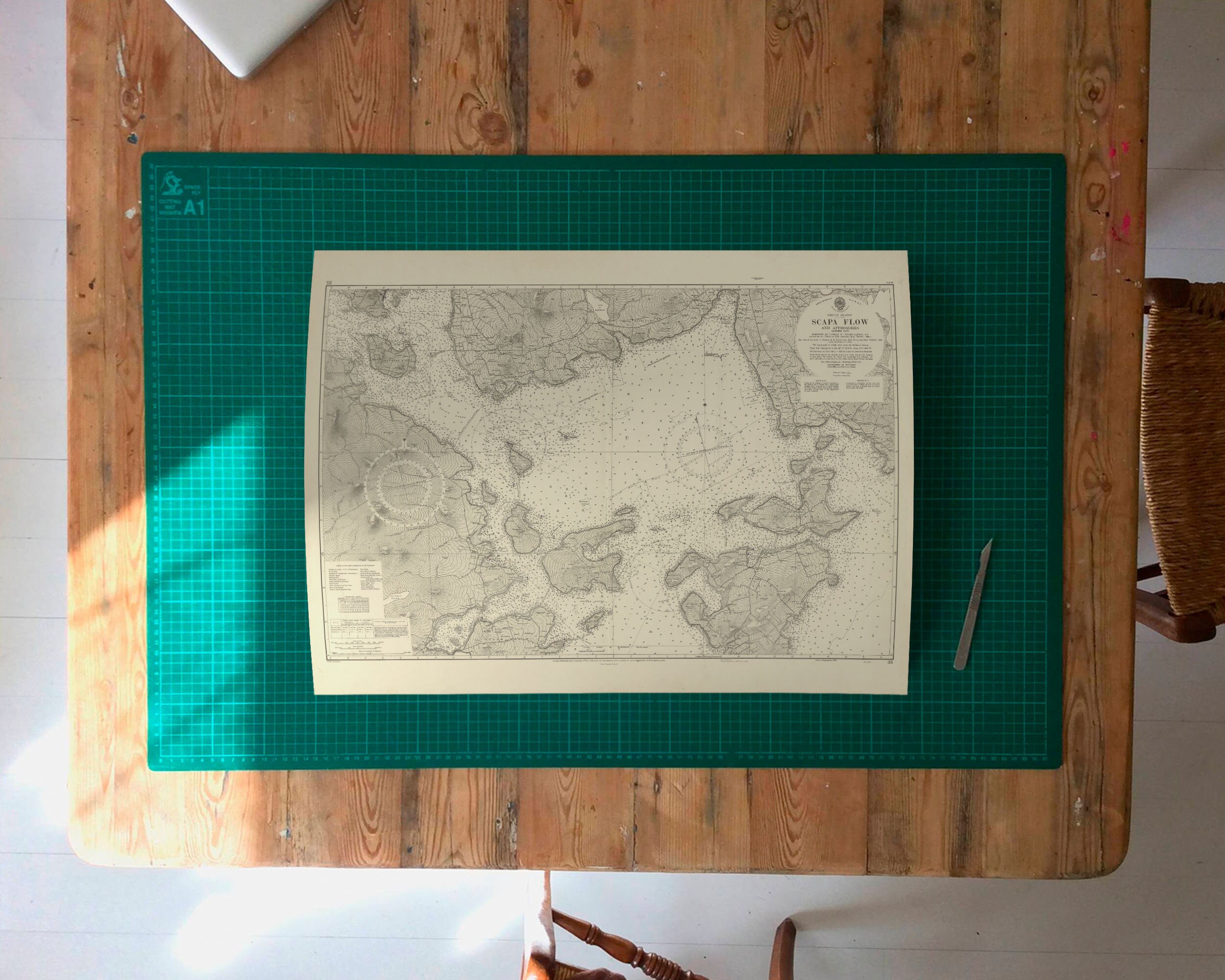 Scapa Flow Historical Maritime Sea Chart Print old Map of - Etsy