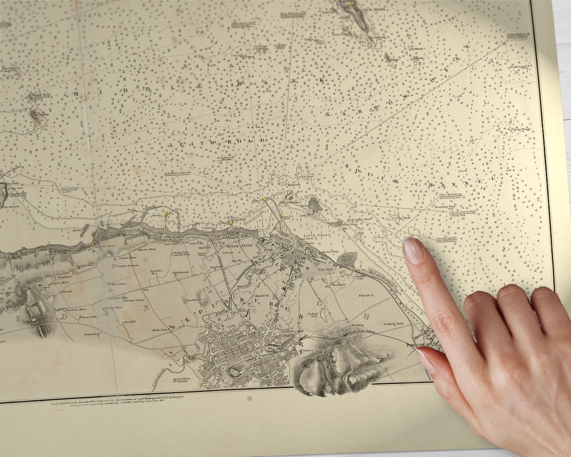 Firth of Forth | Historical Maritime Sea Chart Print - Old Map of ...